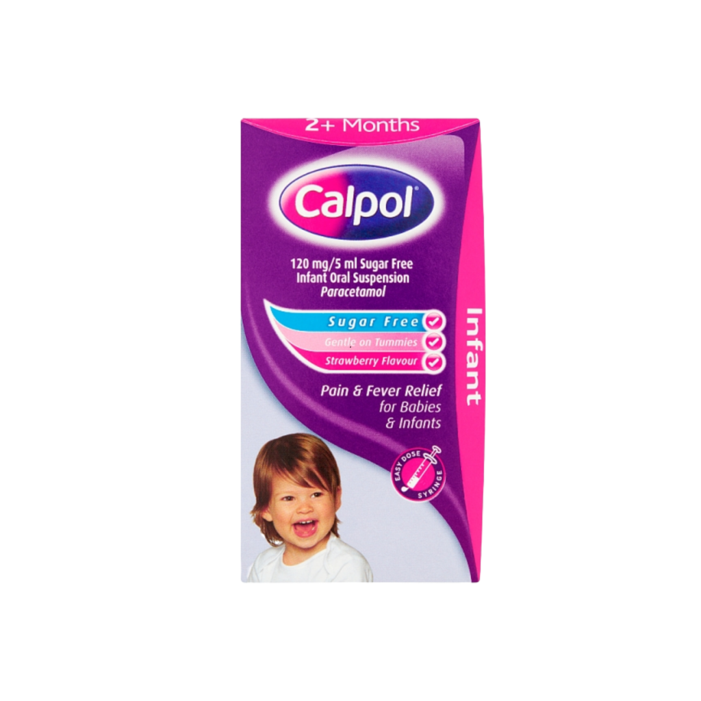 Calpol Infant Strawberry Sugar Free with Syringe | Healthwave Ireland